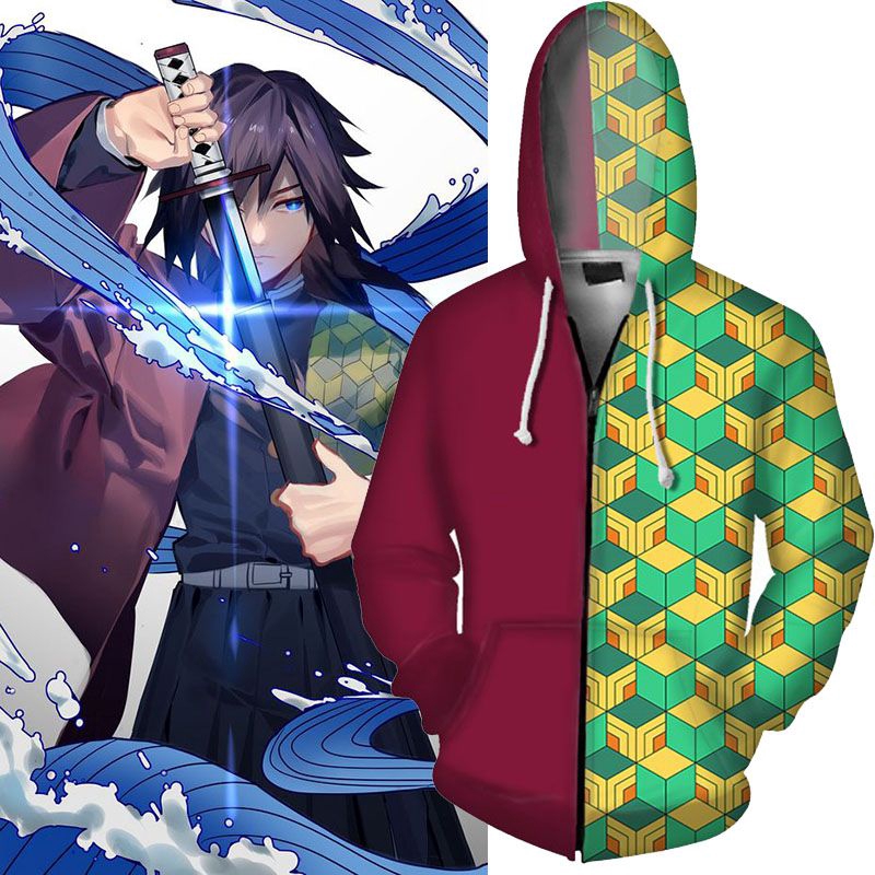 Japan Anime Demon Slayer Kimetsu no Yaiba Tomioka Giyuu Hoodie Cosplay ...