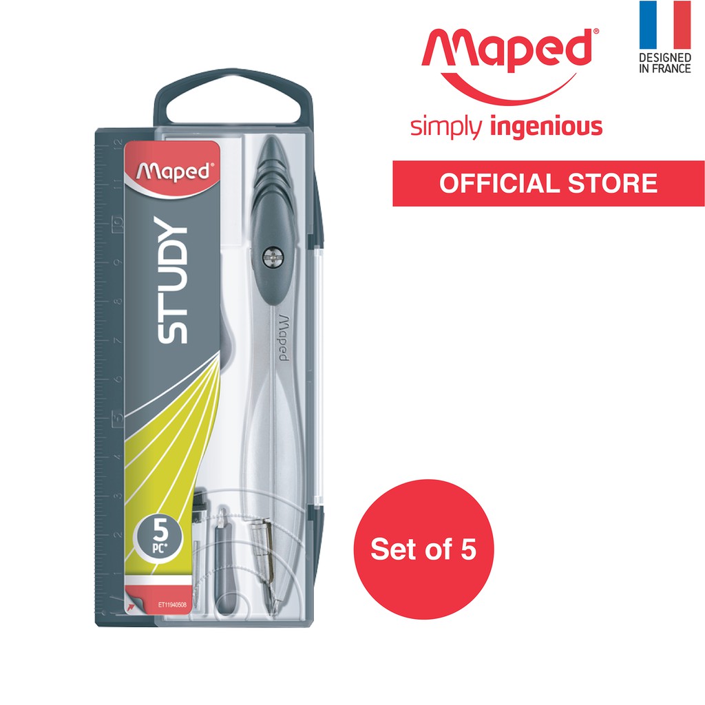 Maped Study Compass 119405 (Set of 5, School Compass Set) | Shopee ...