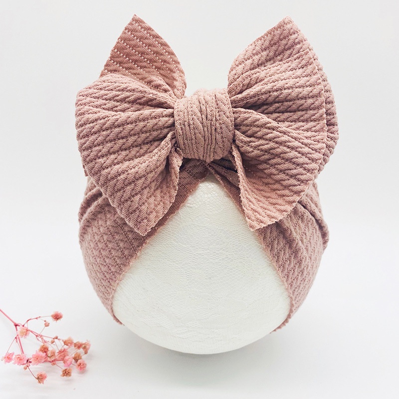 Cute Baby Hat Autumn Winter Double Layer Big Bowknot Turban For Newborn ...