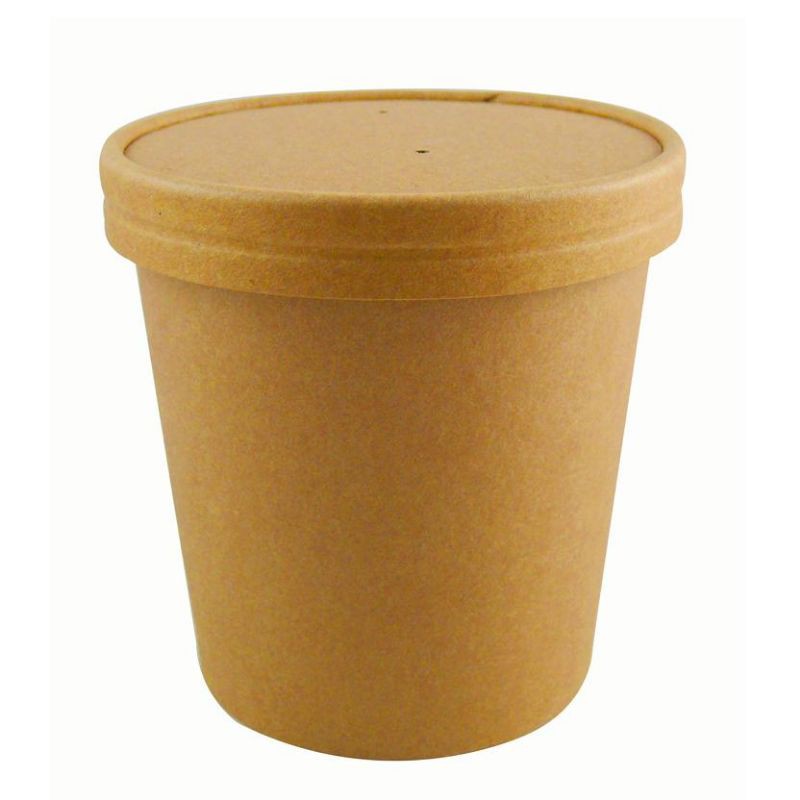 {5 Pieces} Pint/16oz Kraft Paper Tub Double Wall PE coated - White ...