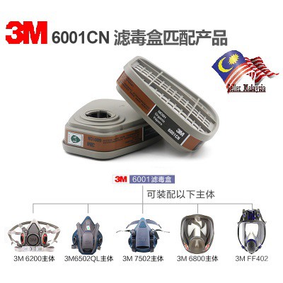 100 Pair 3M 6001cn Organic Vapor Cartridges for 3M 6200/620P/7502 Respirator | Shopee Philippines