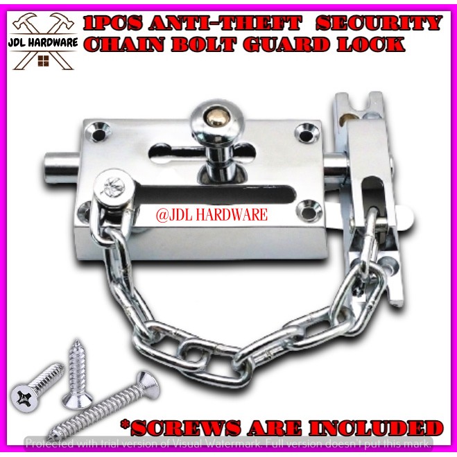 2203 Anti-theft Zinc Alloy Home Window Door Security Chain Bolt Guard ...