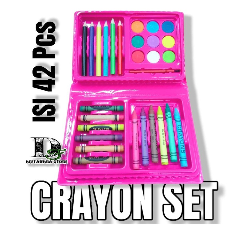 Crayon set 42pcs Coloring Tools/Colored Pencils Complete set | Shopee ...