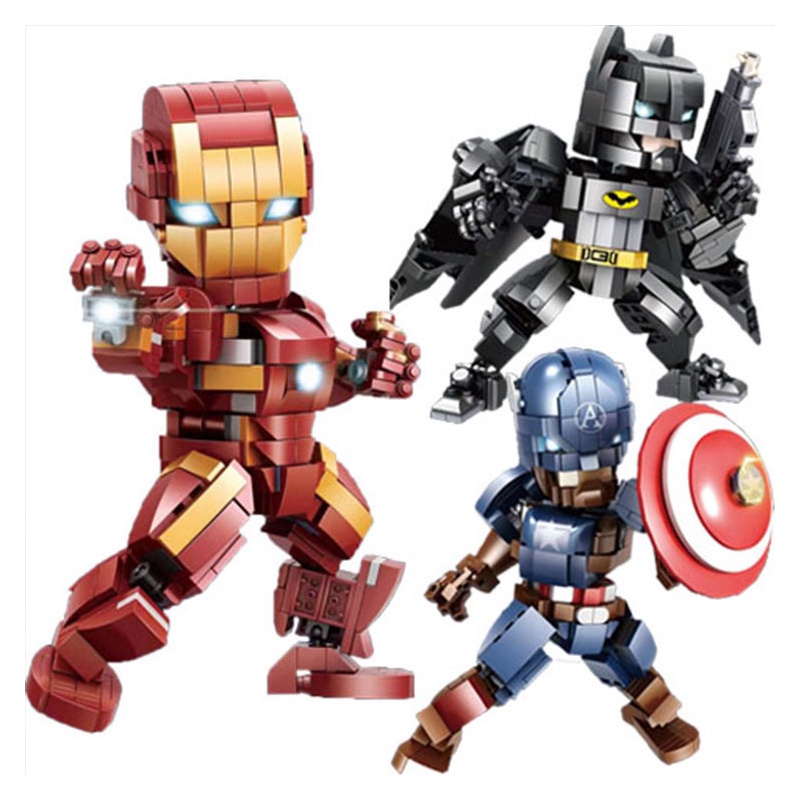 Marvel Building Blocks Iron Man Bat Man Figures Captain America ...