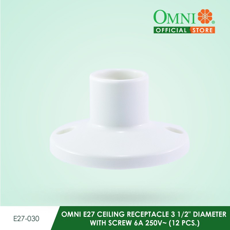 OMNI E27 Ceiling Receptacle 3 1/2" Diameter with Screw (12 Pcs.) - E27 ...