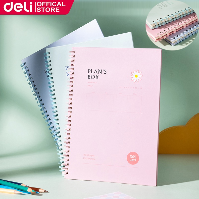 Deli Diary Strap Notebook B5 Size 60 Pages Planner Notebook For school ...