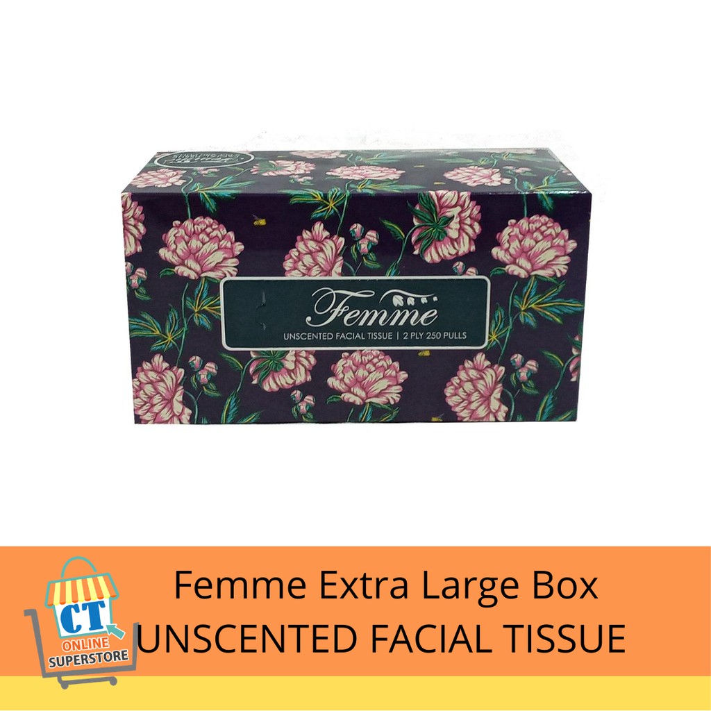 Femme Extra Large Box UNSCENTED FACIAL TISSUE (1 BOX ONLY) | Shopee ...