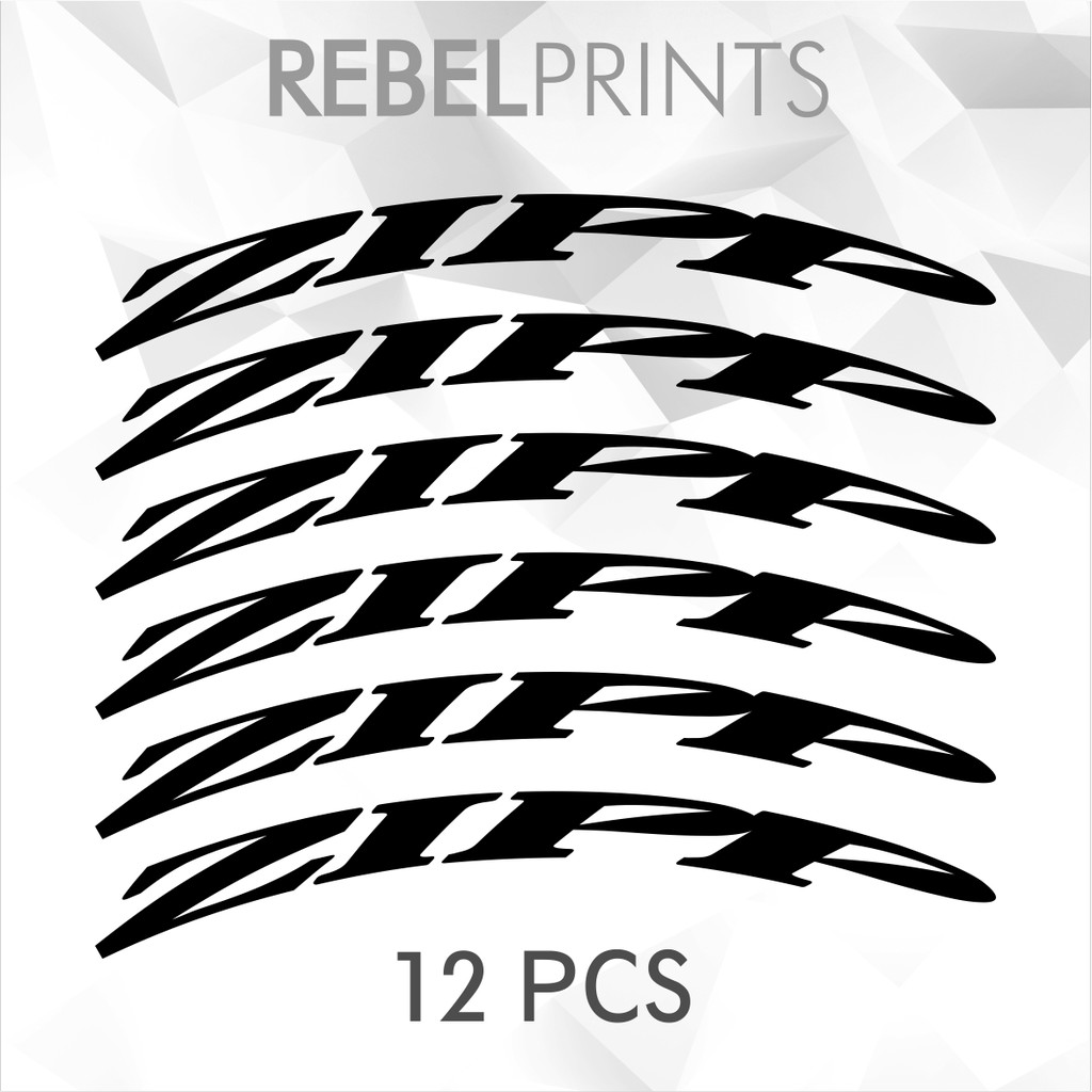 ZIPP (12 pcs) Wheel Rim Sticker Decals Vinyl for Mountain Bikes, Road ...