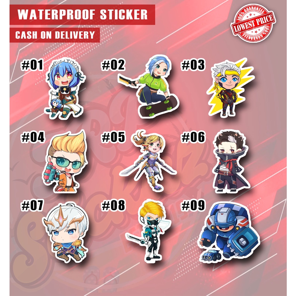Mobile Legends Bang Bang Chibi Heroes Stickers | Hologram / Vinyl | JRP ...