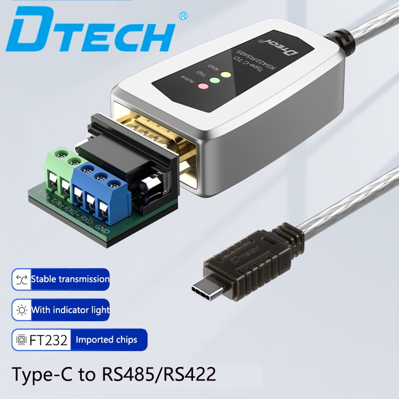Dtech Type C to RS422 485 Converter 9-Pin Serial Port USB to rs485 Module COM Port USB to Serial ...
