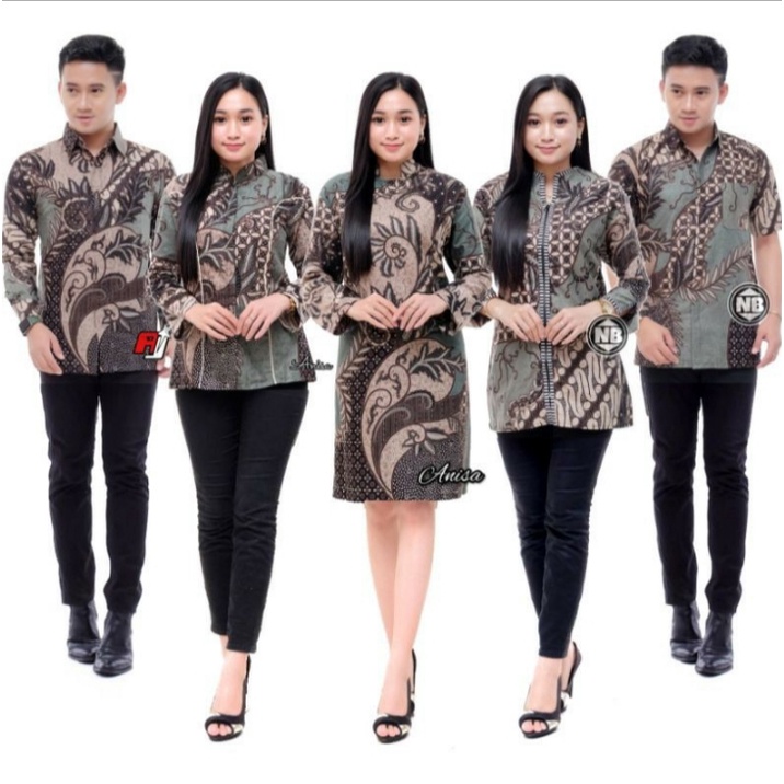 Modern cople batik S M L XL XXL XXXL office uniform hem blouse tunic ...