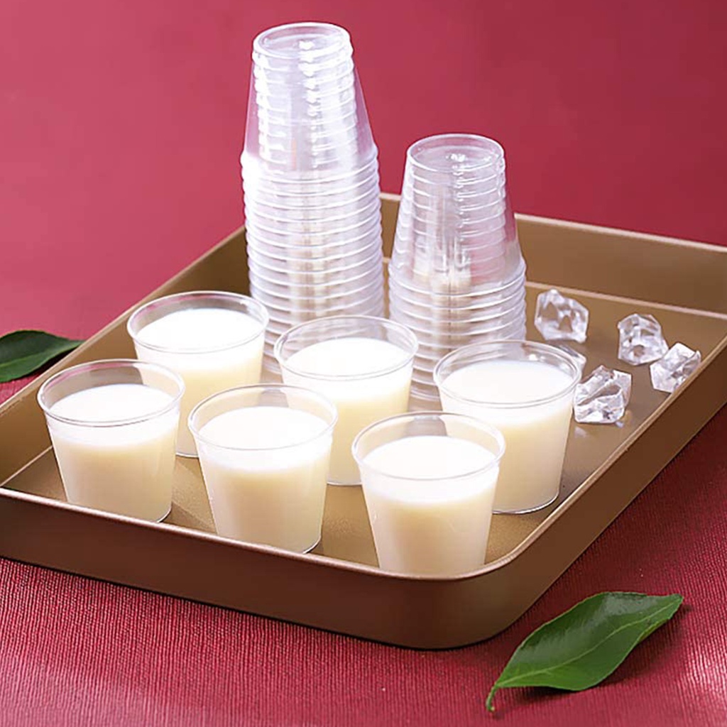 50pcs 50ml Disposable Aviation PS Cups Clear Wedding Pot Jelly Dessert ...