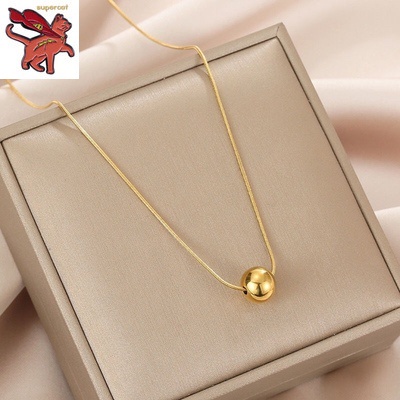 Small golden ball snake bone chain titanium steel 18K Saudi gold ...