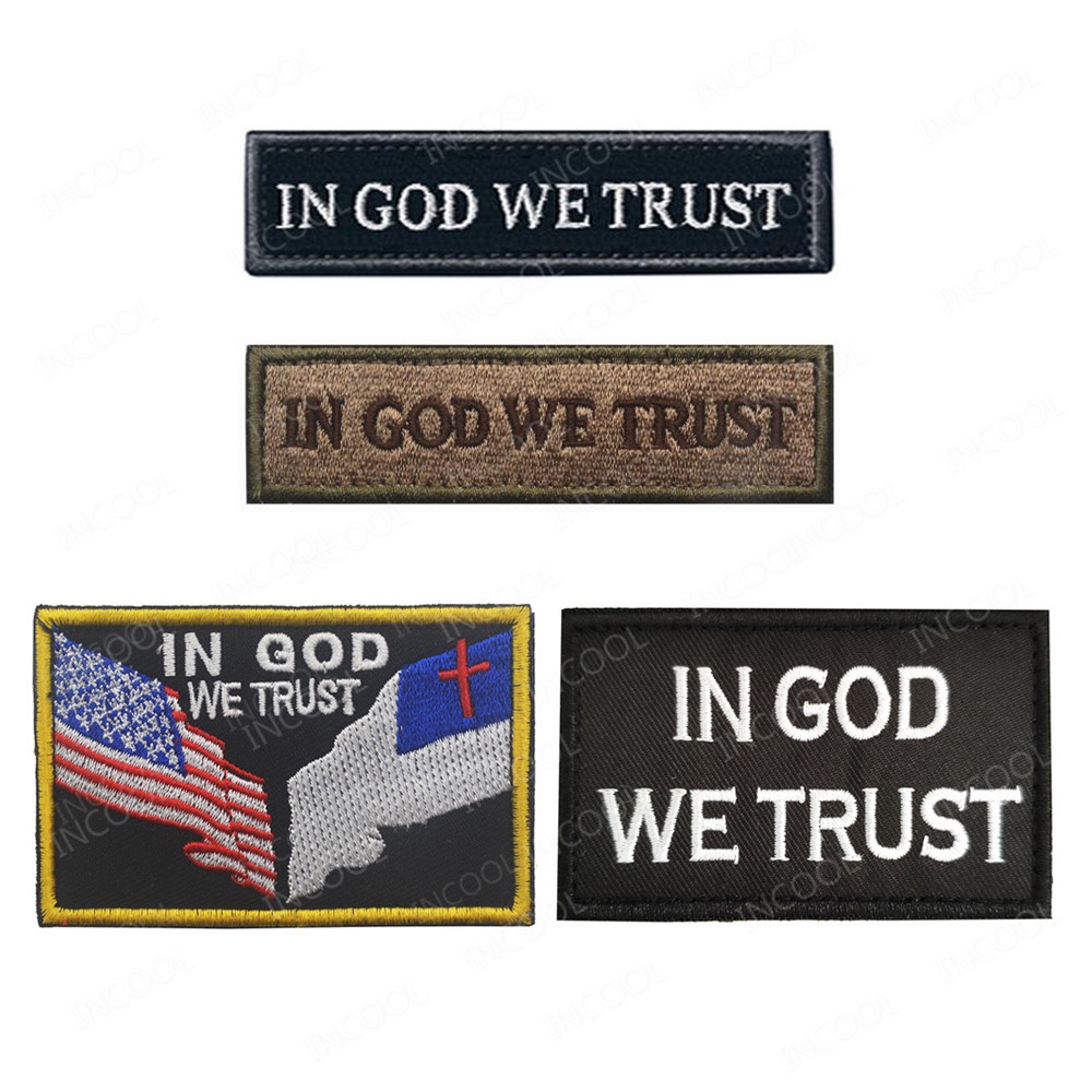 IN GOD WE TRUST Embroidery Patch Slogan Patches Military Army ...