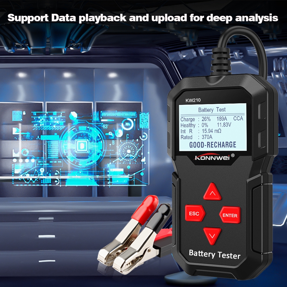 KONNWEI KW210 OBD2 Battery Tester 12V Batteries with Printer Support ...