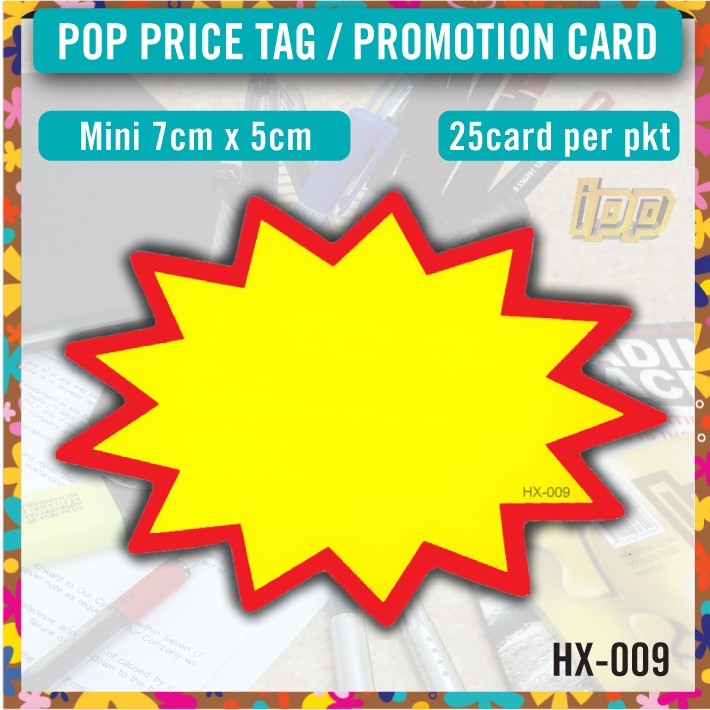 POP Price Tag Cards / Thumbs Up Pop Price Tags / Jualan Tag Label - HX ...