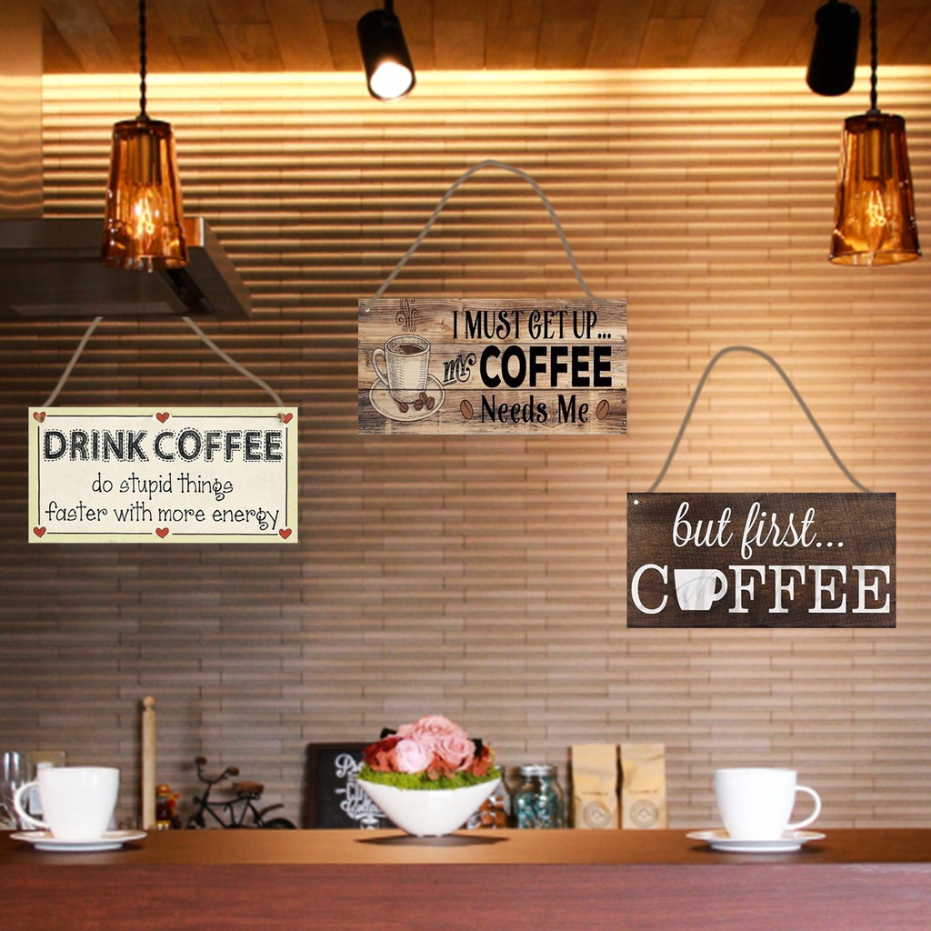 GR-Sign Plaque Decorative Smooth Edge Wooden Coffee Elements Door ...
