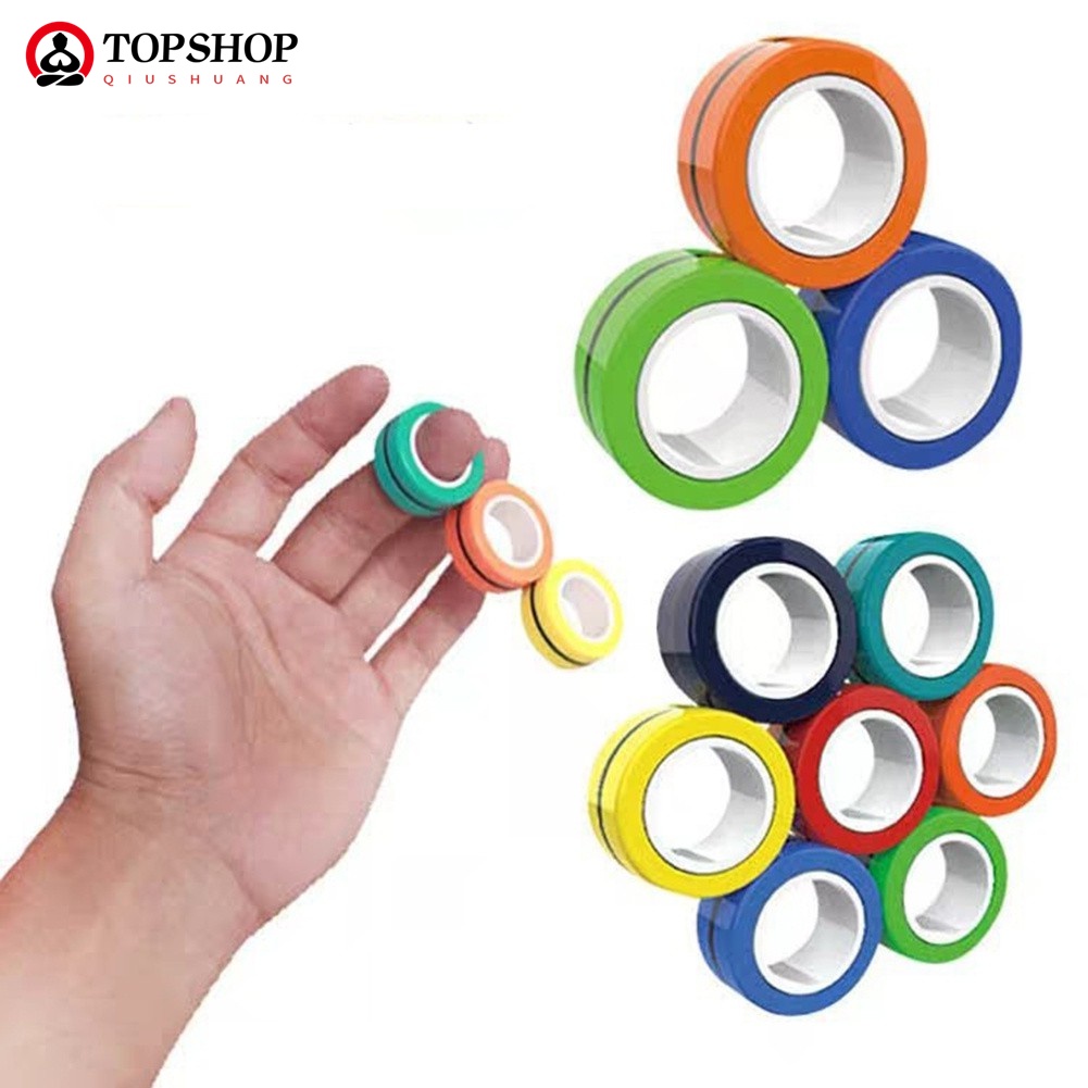 2024 New Fidget Toys Fingears Magnetic Rings Fidget Toy Magnetic ...