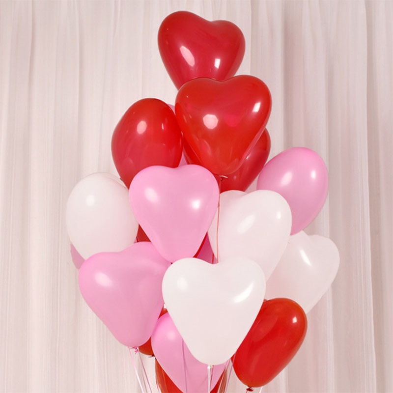 Agar.Shop 10pcs Heart Love Romantic Latex Balloon Inflatable Air ...