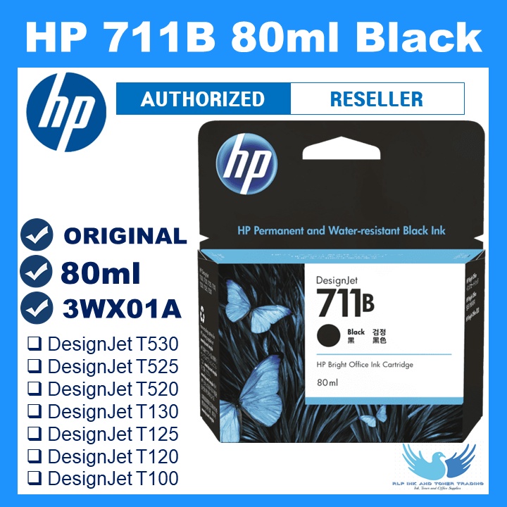 HP 711B 80ml Black Original Ink Cartridge, 3WX01A | Shopee Philippines