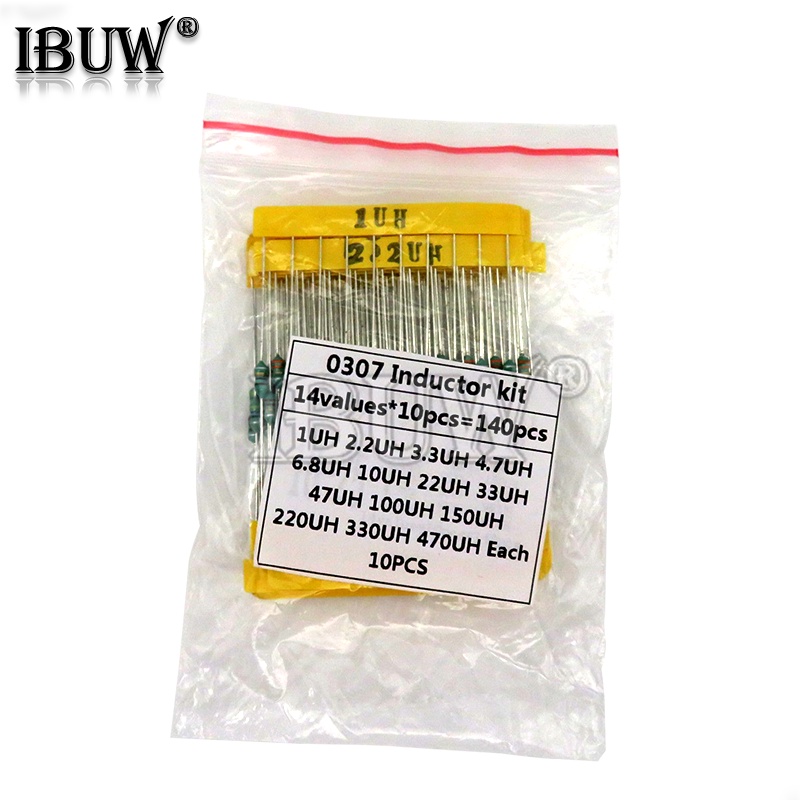 0307 1uH to 470uH Inductor, 14valuesX10pcs=140pcs,,color ring Inductor ...
