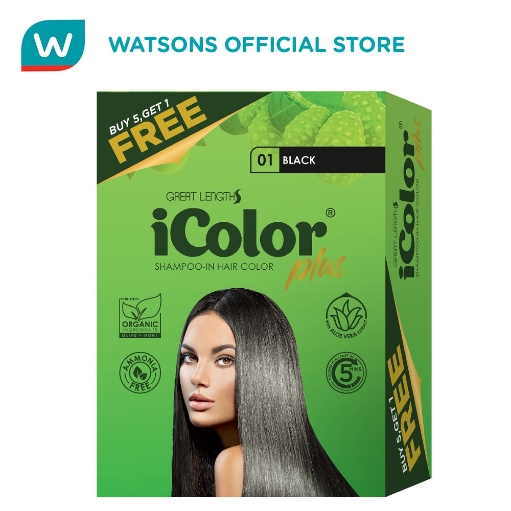 ICOLOR Plus Shampoo-In Hair Color Black 25ml 5+1 FREE | Shopee Philippines