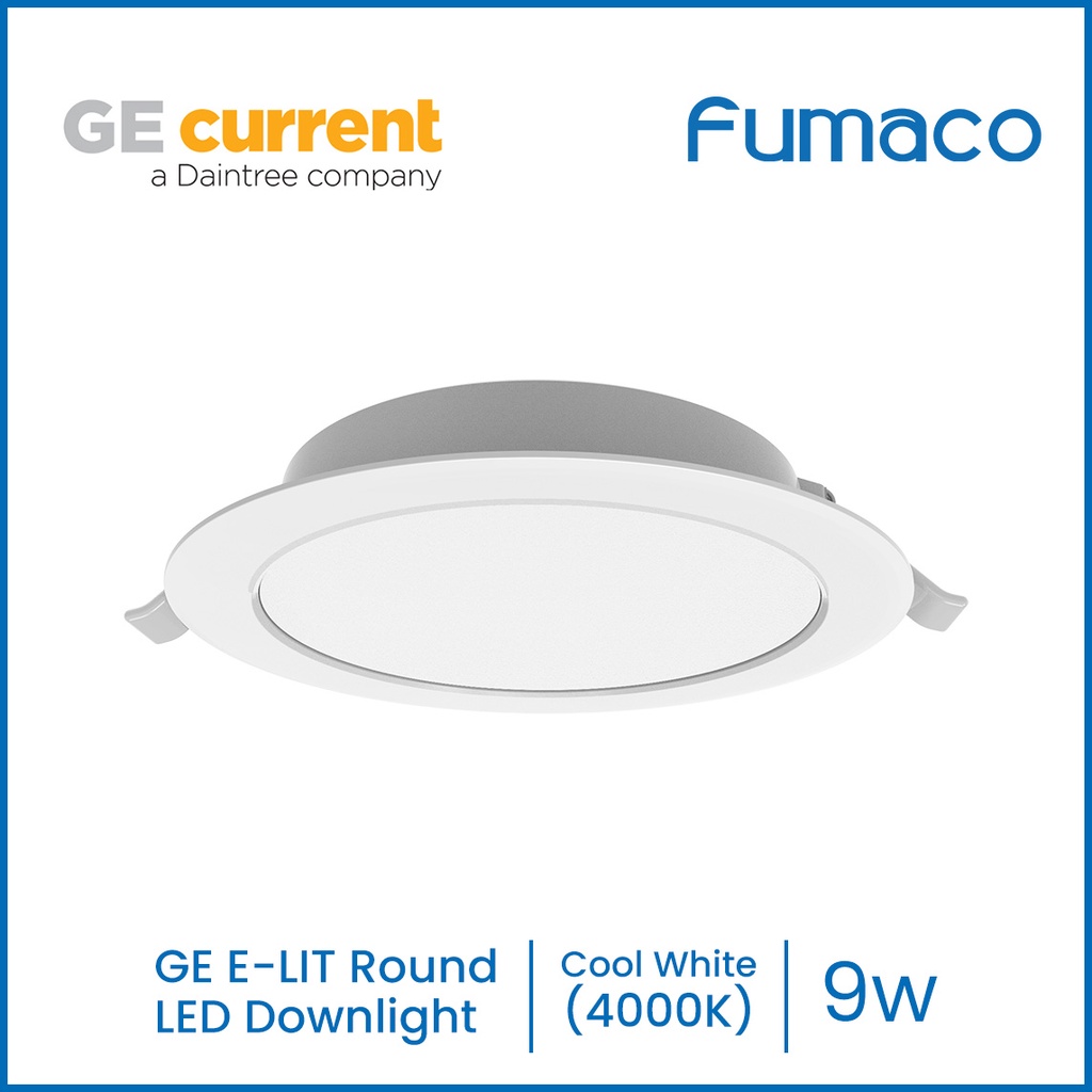 GE E-LIT Cool White (4000K) Round LED Downlight - 9w / Best Round LED ...