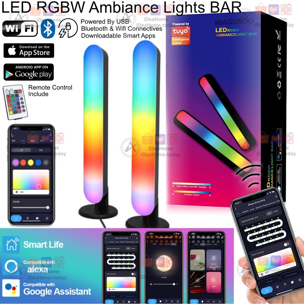 RGB Bluetooth Smart Light Bar - Ambient Light with Scene Modes and ...