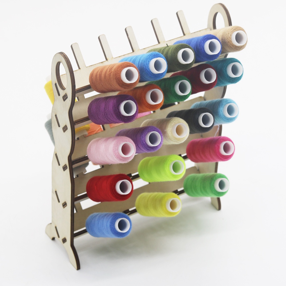 Detachable Wooden Thread Holder 50 Spools Sewing Embroidery Thread Rack ...