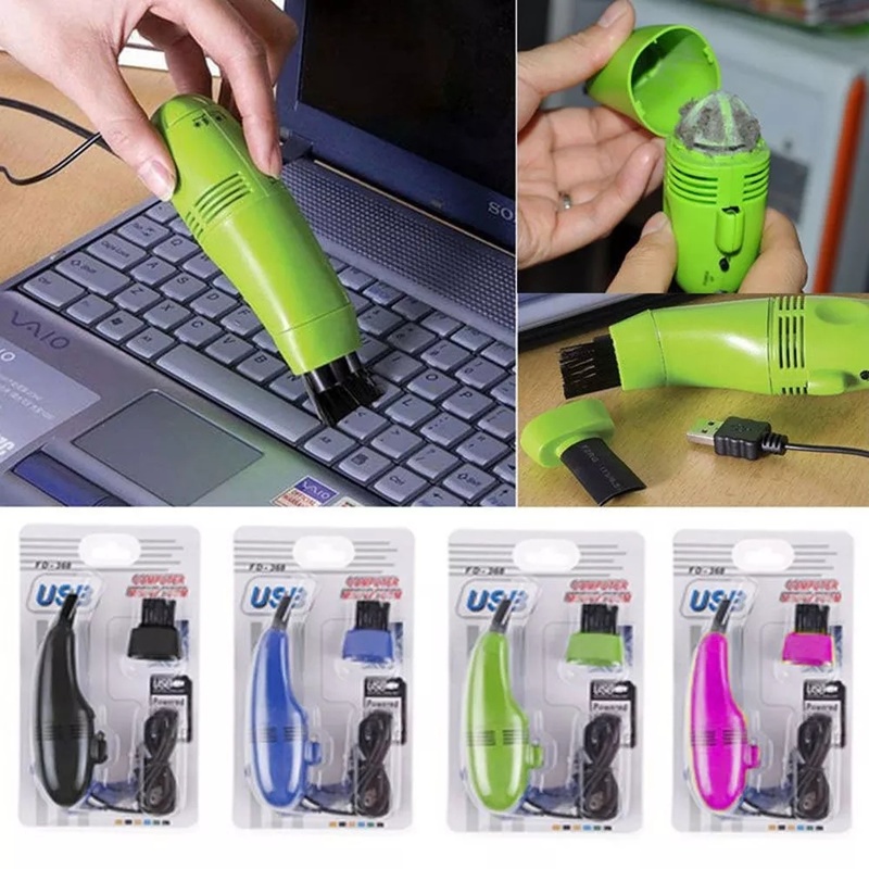 Mini Computer Vacuum USB Keyboard Cleaner PC Laptop Brush Dust Cleaning ...