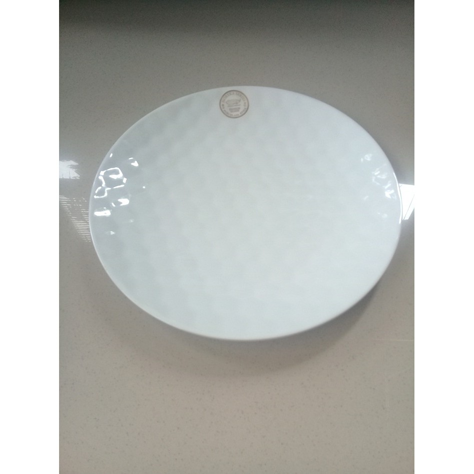 PUTIH 10.5" White Glazed Moon Plate Horeka Porcelain Melamine - Golden ...