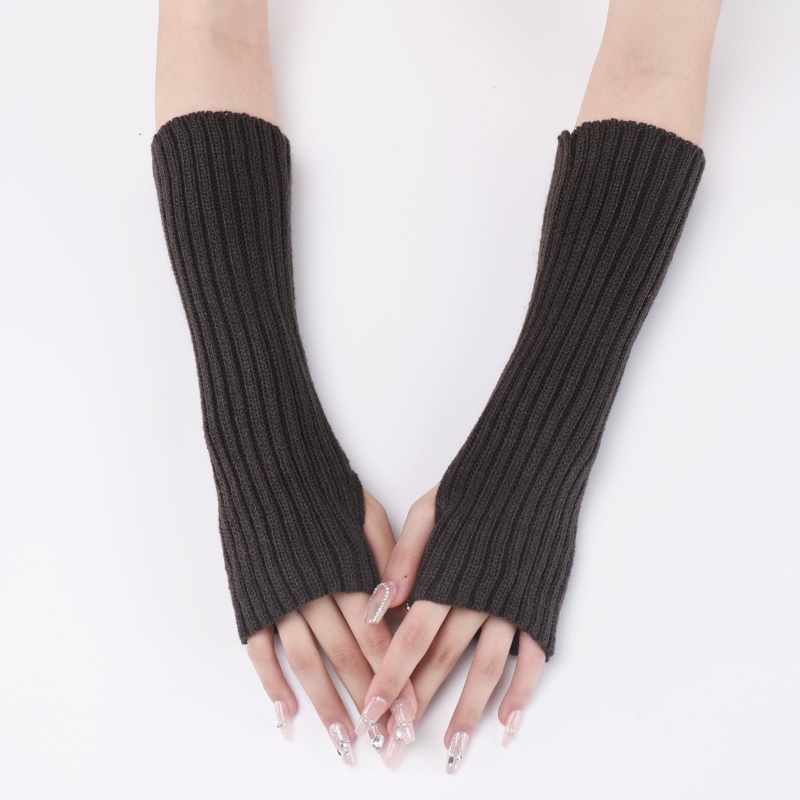 Fingerless Mittens Female Anime Gloves Women Knitted Gloves Arm Winter ...