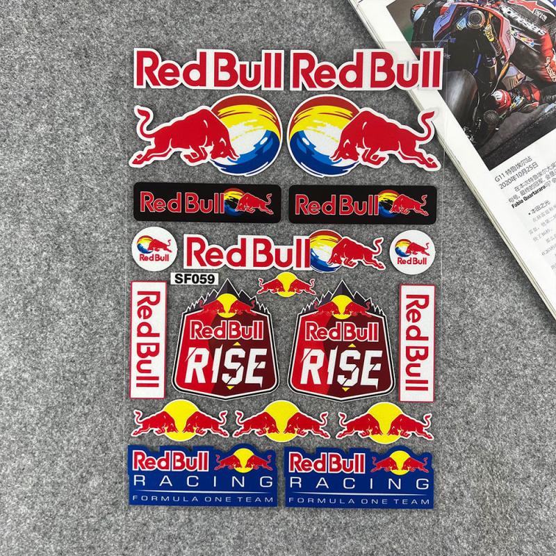 Reflective Red Bull Decal RedBull Motorcycle Sticker Skateboard Toy ...