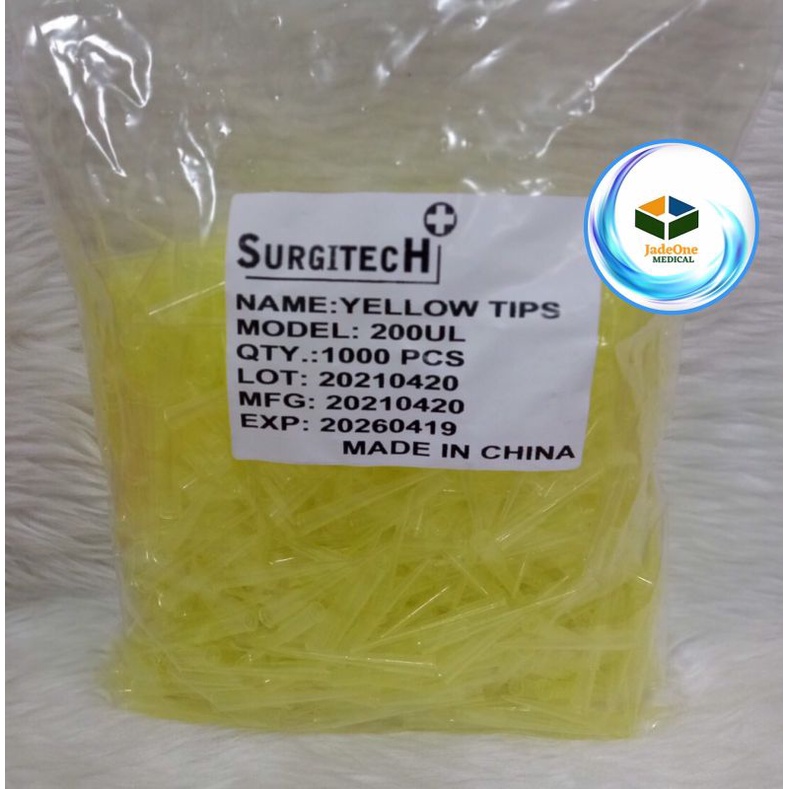 SURGITECH Yellow Tip Pipette 200ul (without crown) | Shopee Philippines