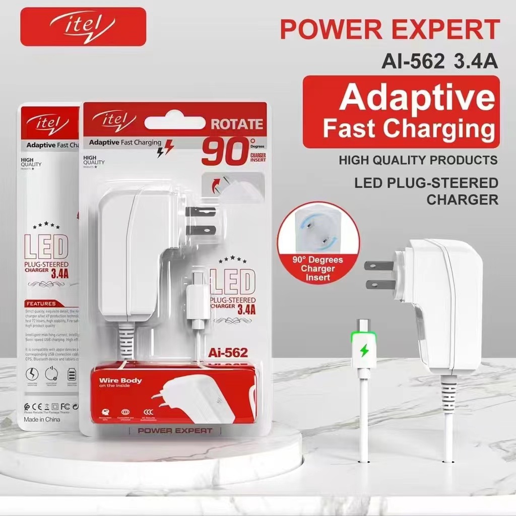 ITEL 2.1A Universal Fast Super Speed Charger Light 90°Rotate Smart ...