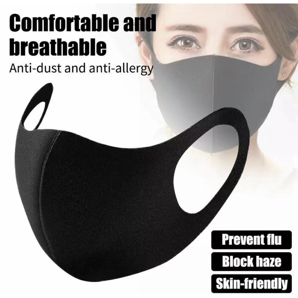 100% Original Lucky Dustproof Mounth Mask Black Cotton Face Mount Mask ...