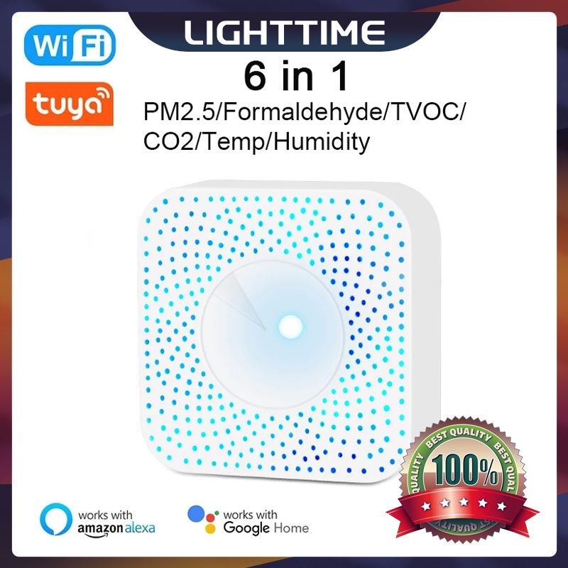 Tuya ZigBee Wifi Smart Air Quality Monitor 6 in 1 PM2.5/Formaldehyde ...