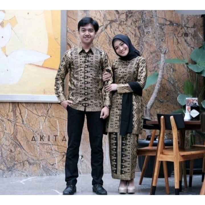 - Kinara BATIK KEBAYA SET PLUS Skirt SET Of BATIK SONGKET KURUNG PALEMBANG, BATIK COUPLE SONGKET ...