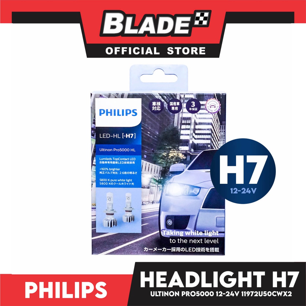 Philips LED-HL/H7 Ultinon Pro5000 HL Lumileds TopContact LED +160% ...