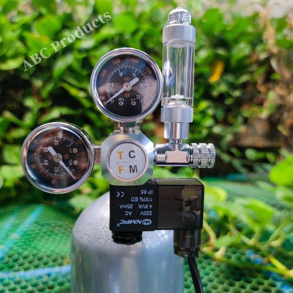 4L Aquarium CO2 set regulator with solenoid, bubble counter and G5/8 to ...