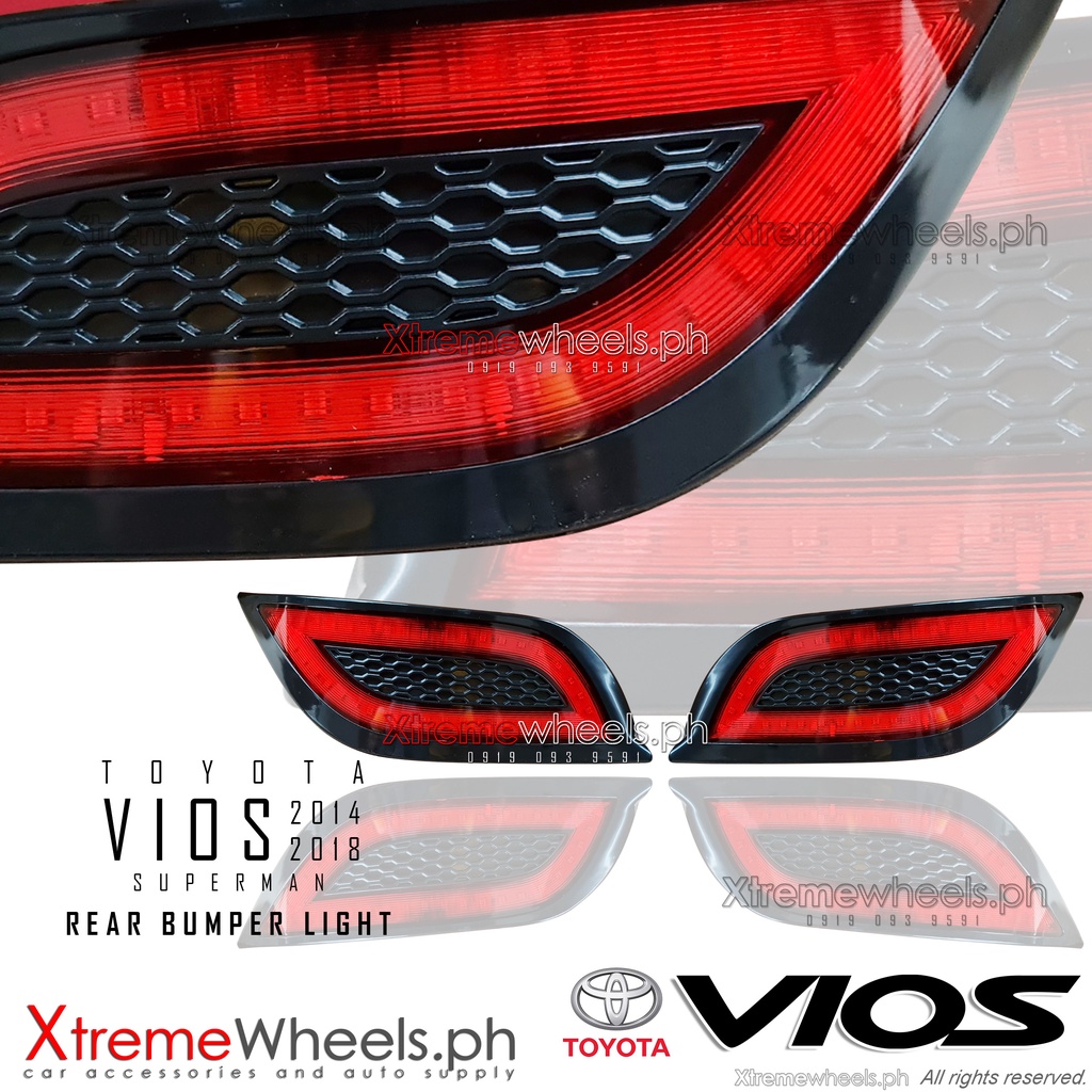 Toyota Vios 2013-2018 Rear Bumper Light Led Light 100% waterproof ...