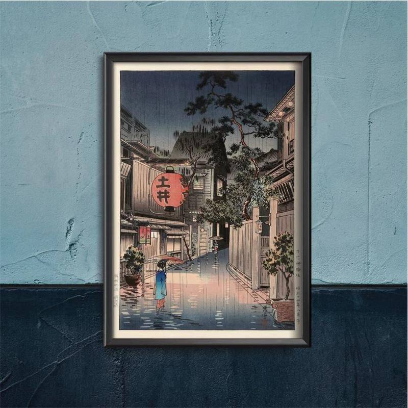 Ushigome Kagurazaka by Tsuchiya Koitsu Vintage Japanese Poster wall art canvas painting Modern ...