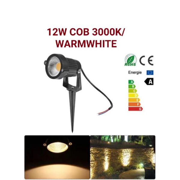 IP65 12W COB 3000K OUTDOOR WEATHERPROOF SPIKE LIGHT/LANDSCAPE SPORT ...