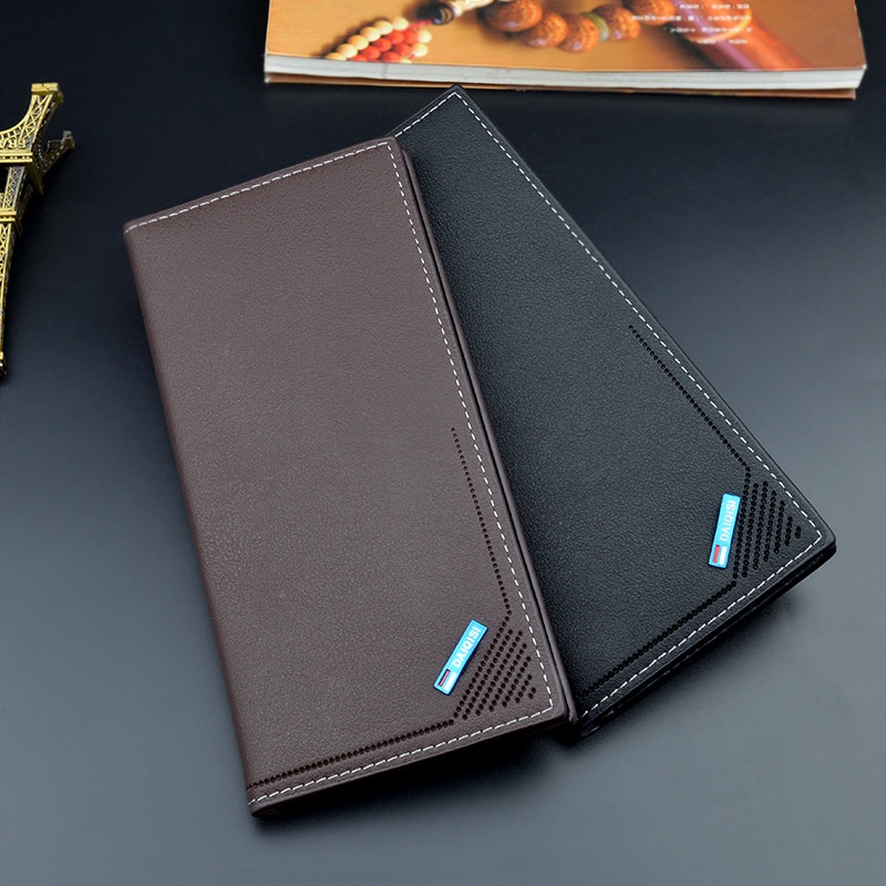 Men's Wallet High Quality PU Leather Long Wallet Tri-fold Multi-card ...
