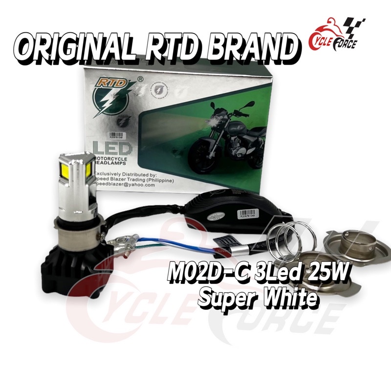 motorcycle RTD Brand Headlight 25w Led M02D tri led (high and low all ...