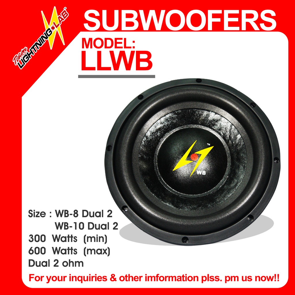 LLWB-8D2 CAR AUDIO SUBWOOFER 8" DUAL 2 MAX 600W RMS 300W | Shopee ...