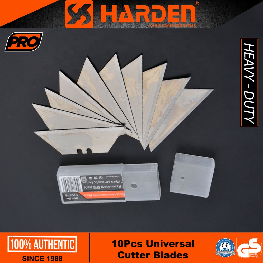 Harden 570345 Sk5 10Pcs Utility Universal Paper Cutter Blade Steel ...