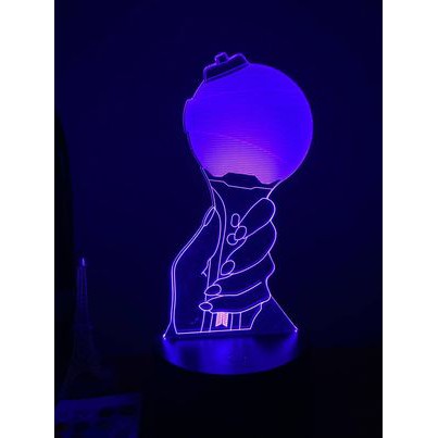 BTS ARMY BT21 BANGTAN SONYEONDAN 3D Acrylic LED Lamp Night Desk Room ...