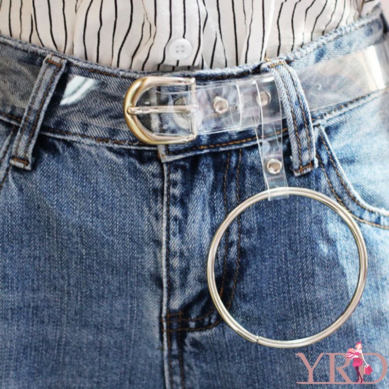 Fashion Simple Women Resin Transparent Porous Rings Belt | Shopee ...