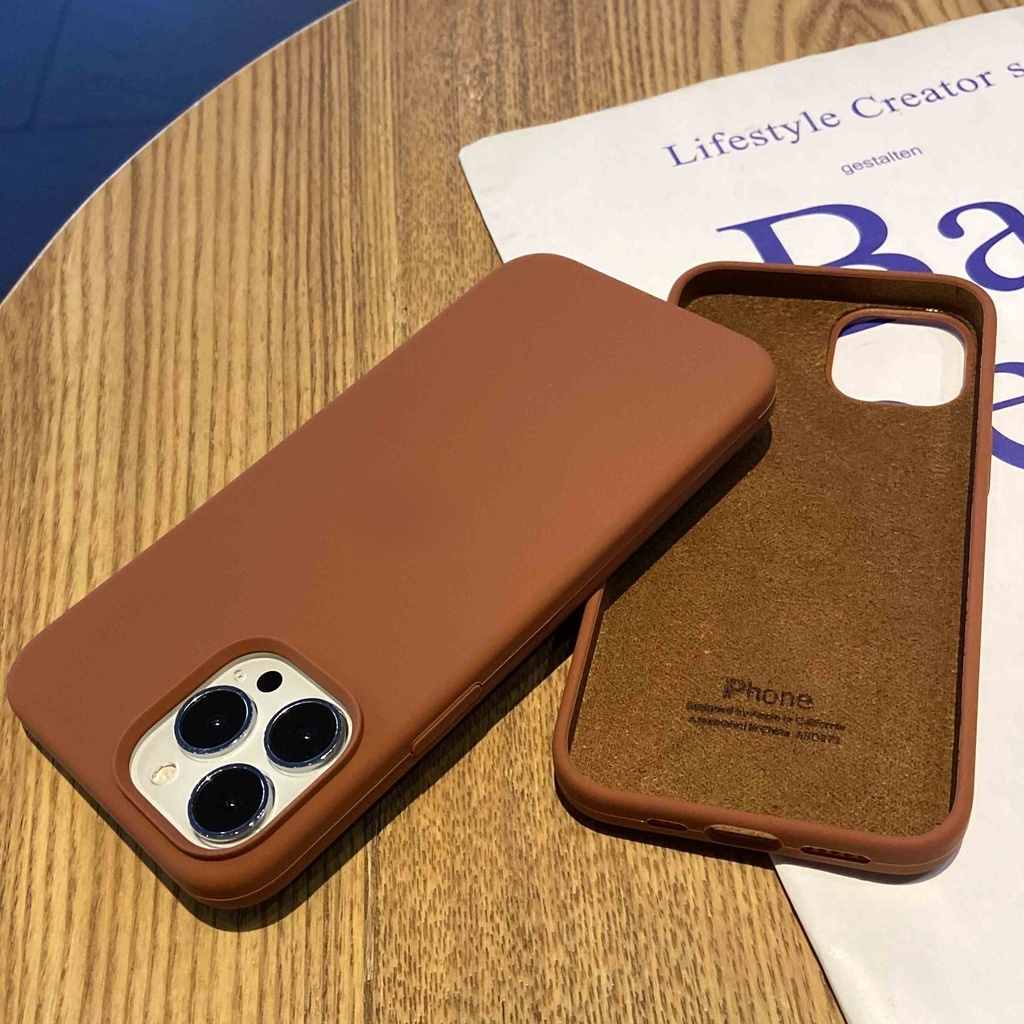 Brown Color Full Silicone Cover Compatible for IPhone17 16Pro Max15 Pro ...